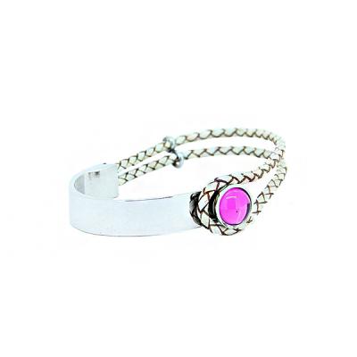 China Europ American Fashion Trendy Stainless Steel Geniune PU Leather Bracelet Bangle LBL82 for sale