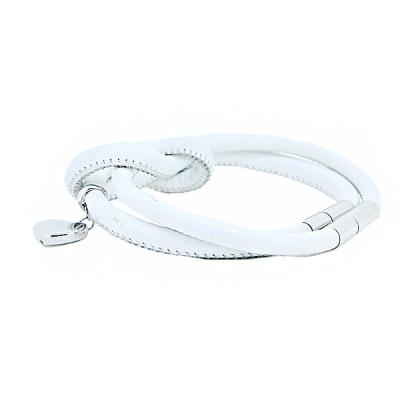 China Europ American Fashion Trendy Stainless Steel Geniune PU Leather Bracelet Bangle LBL89 for sale