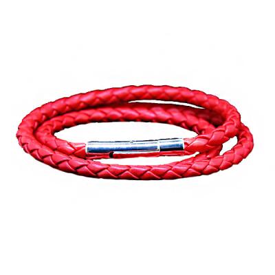 China Europ American Fashion Trendy Stainless Steel Geniune PU Leather Bracelet Bangle LBL95 for sale