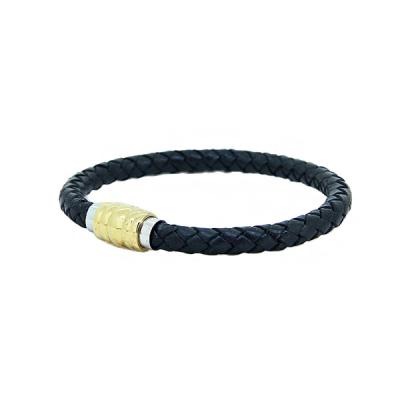 China Europ American Fashion Trendy Stainless Steel Geniune PU Leather Bracelet Bangle LBL103 for sale
