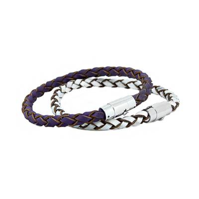 China Europ American Fashion Trendy Stainless Steel Geniune PU Leather Bracelet Bangle LBL122 for sale