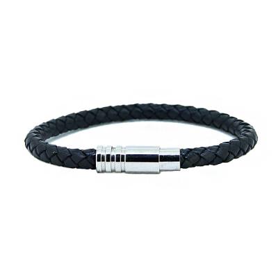 China Europ American Fashion Trendy Stainless Steel Geniune PU Leather Bracelet Bangle LBL127 for sale