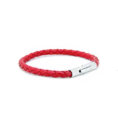 China Europ American Fashion Trendy Stainless Steel Geniune PU Leather Bracelet Bangle LBL132 for sale