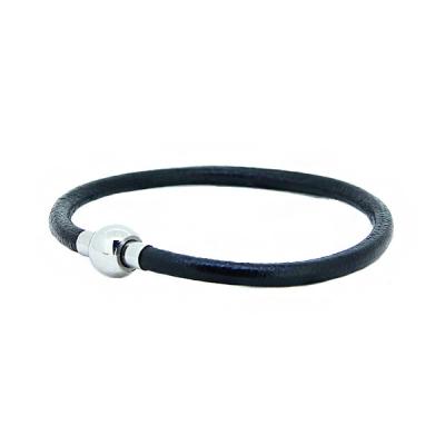 China Europ American Fashion Trendy Stainless Steel Geniune PU Leather Bracelet Bangle LBL133 for sale