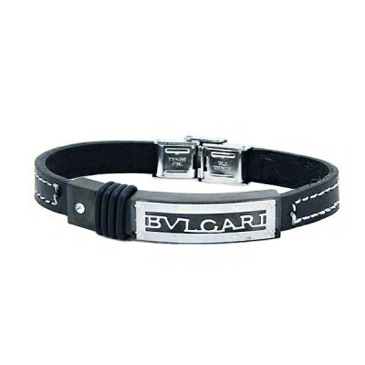 China Europ American Fashion Trendy Stainless Steel Geniune PU Leather Bracelet Bangle LBL144 for sale