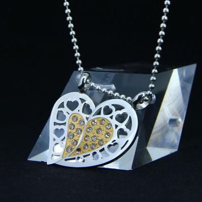 China New Fashion Valentines Holiday Lovers Couples Stainless Steel Necklace Pendants LPL15 for sale