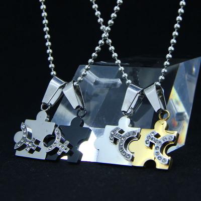 China New Fashion Valentines Holiday Lovers Couples Stainless Steel Necklace Pendants LPL04 for sale