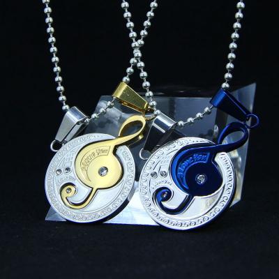 China New Fashion Valentines Holiday Lovers Couples Stainless Steel Necklace Pendants LPL01 for sale