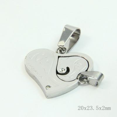 China New Fashion Valentines Holiday Lovers Couples Stainless Steel Necklace Pendants LPL29-1 for sale