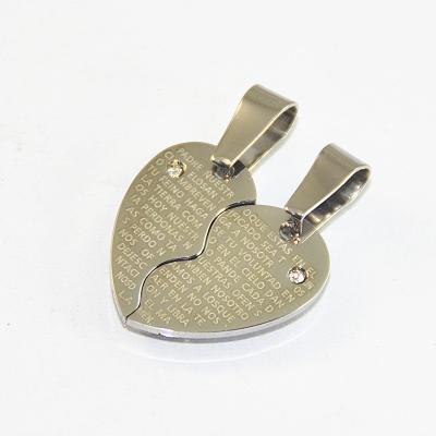 China New Fashion Valentines Holiday Lovers Couples Stainless Steel Necklace Pendants LPL31-1 for sale