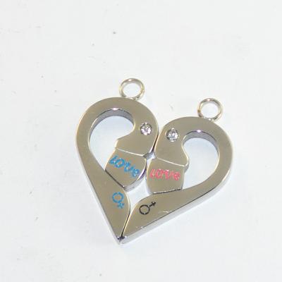 China New Fashion Valentines Holiday Lovers Couples Stainless Steel Necklace Pendants LPL33 for sale
