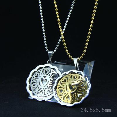 China Fashion High Quality Fashion Stainless Steel Round Shapped Necklace Pendant LPR55 for sale
