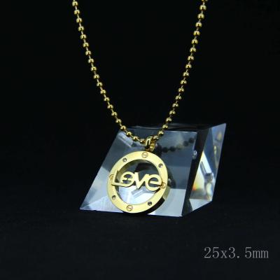 China Fashion High Quality Fashion Stainless Steel Round Shapped Necklace Pendant LPR98 for sale