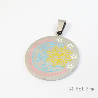 China Fashion High Quality Fashion Stainless Steel Round Shapped Necklace Pendant LPR332-1 for sale