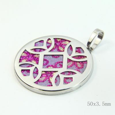 China Fashion High Quality Fashion Stainless Steel Round Shapped Necklace Pendant LPR316 for sale
