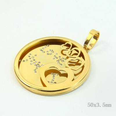 China Fashion High Quality Fashion Stainless Steel Round Shapped Necklace Pendant LPR318 for sale