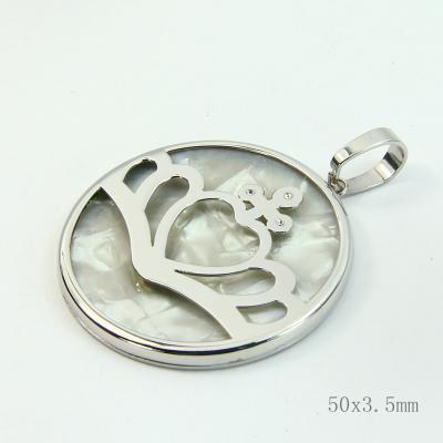 China Fashion High Quality Fashion Stainless Steel Round Shapped Necklace Pendant LPR324-1 for sale