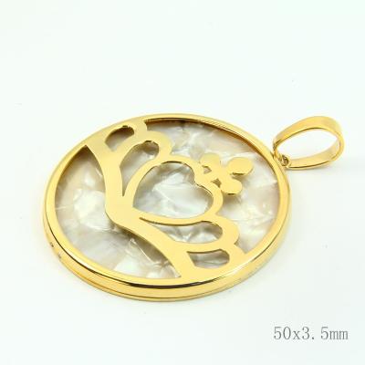 China Fashion High Quality Fashion Stainless Steel Round Shapped Necklace Pendant LPR324-2 for sale