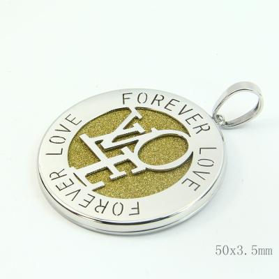 China Fashion High Quality Fashion Stainless Steel Round Shapped Necklace Pendant LPR325-1 for sale
