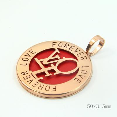China Fashion High Quality Fashion Stainless Steel Round Shapped Necklace Pendant LPR325-2 for sale
