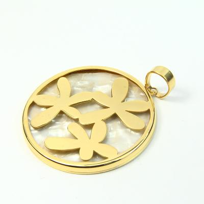 China Fashion High Quality Fashion Stainless Steel Round Shapped Necklace Pendant LPR365 for sale