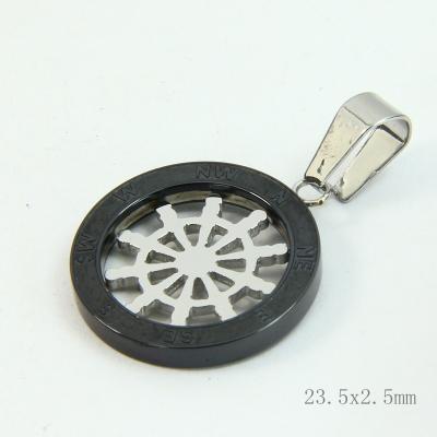 China Fashion High Quality Fashion Stainless Steel Round Shapped Necklace Pendant LPR331-2 for sale