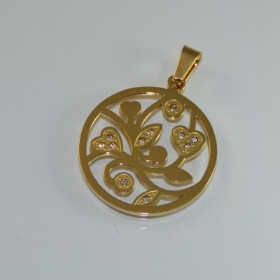 China Fashion High Quality Fashion Stainless Steel Round Shapped Necklace Pendant LPR448-2 for sale