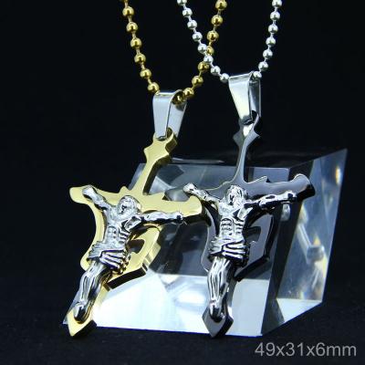 China Fashion Stainless Steel Jesus Gothic Christian Worship Favorite Necklace Pendant LPJ05 for sale