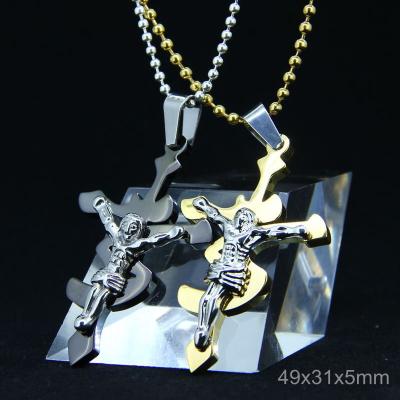 China Fashion Stainless Steel Jesus Gothic Christian Worship Favorite Necklace Pendant LPJ01 for sale