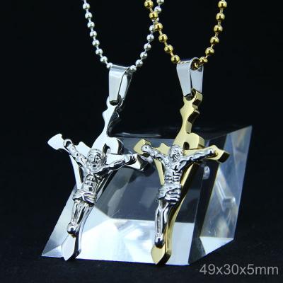 China Fashion Stainless Steel Jesus Gothic Christian Worship Favorite Necklace Pendant LPJ02 for sale