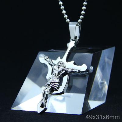 China Fashion Stainless Steel Jesus Gothic Christian Worship Favorite Necklace Pendant LPJ06 for sale