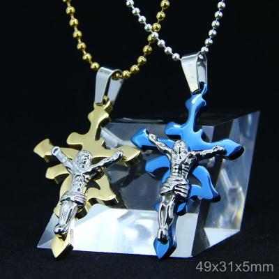 China Fashion Stainless Steel Jesus Gothic Christian Worship Favorite Necklace Pendant LPJ07 for sale