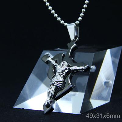 China Fashion Stainless Steel Jesus Gothic Christian Worship Favorite Necklace Pendant LPJ08 for sale