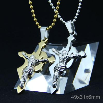 China Fashion Stainless Steel Jesus Gothic Christian Worship Favorite Necklace Pendant LPJ09 for sale