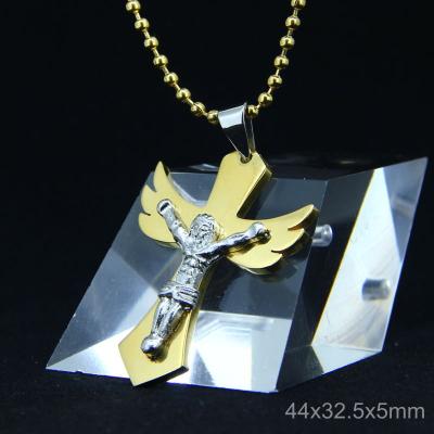 China Fashion Stainless Steel Jesus Gothic Christian Worship Favorite Necklace Pendant LPJ19 for sale
