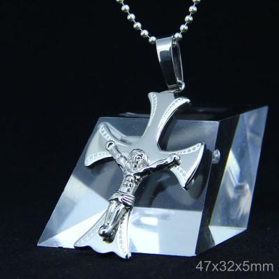 China Fashion Stainless Steel Jesus Gothic Christian Worship Favorite Necklace Pendant LPJ25 for sale