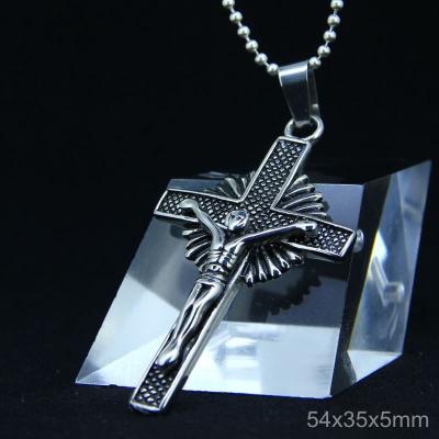 China Fashion Stainless Steel Jesus Gothic Christian Worship Favorite Necklace Pendant LPJ22 for sale