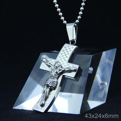 China Fashion Stainless Steel Jesus Gothic Christian Worship Favorite Necklace Pendant LPJ24 for sale