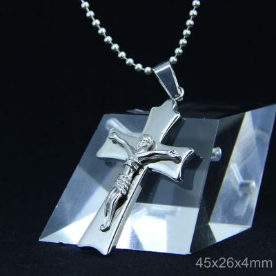 China Fashion Stainless Steel Jesus Gothic Christian Worship Favorite Necklace Pendant LPJ30 for sale