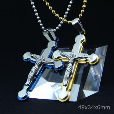 China Fashion Stainless Steel Jesus Gothic Christian Worship Favorite Necklace Pendant LPJ27 for sale