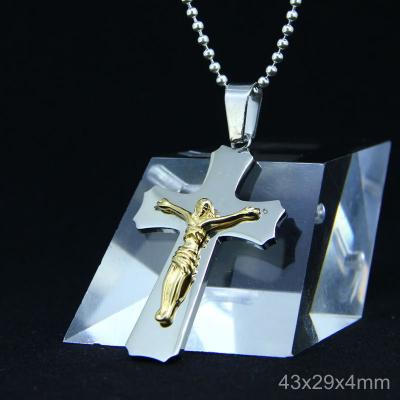China Fashion Stainless Steel Jesus Gothic Christian Worship Favorite Necklace Pendant LPJ28 for sale