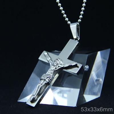China Fashion Stainless Steel Jesus Gothic Christian Worship Favorite Necklace Pendant LPJ36 for sale