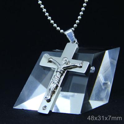 China Fashion Stainless Steel Jesus Gothic Christian Worship Favorite Necklace Pendant LPJ32 for sale