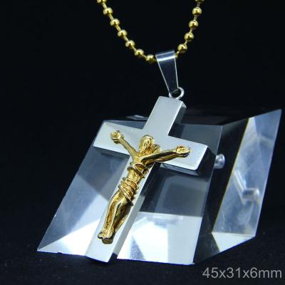 China Fashion Stainless Steel Jesus Gothic Christian Worship Favorite Necklace Pendant LPJ33 for sale