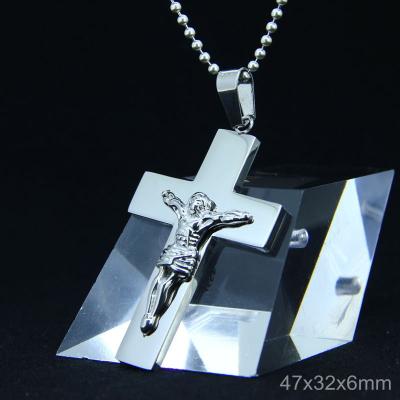 China Fashion Stainless Steel Jesus Gothic Christian Worship Favorite Necklace Pendant LPJ35 for sale