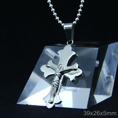 China Fashion Stainless Steel Jesus Gothic Christian Worship Favorite Necklace Pendant LPJ44 for sale