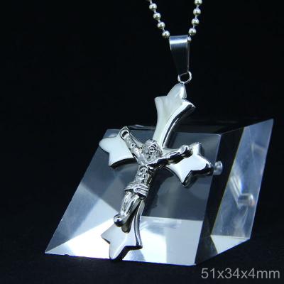 China Fashion Stainless Steel Jesus Gothic Christian Worship Favorite Necklace Pendant LPJ45 for sale