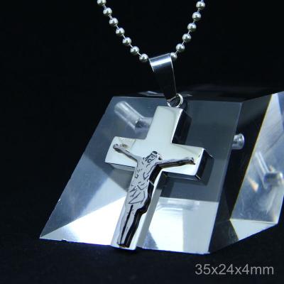 China Fashion Stainless Steel Jesus Gothic Christian Worship Favorite Necklace Pendant LPJ48 for sale