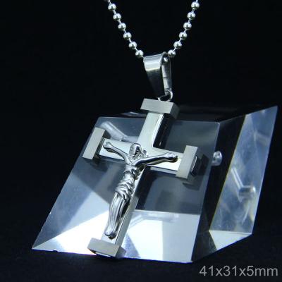 China Fashion Stainless Steel Jesus Gothic Christian Worship Favorite Necklace Pendant LPJ50 for sale