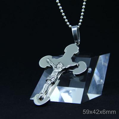 China Fashion Stainless Steel Jesus Gothic Christian Worship Favorite Necklace Pendant LPJ56 for sale